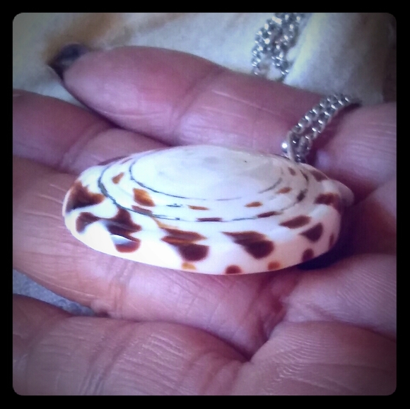 Vintage | Jewelry | Vintage Glass Shell Pendant Necklace | Poshmark